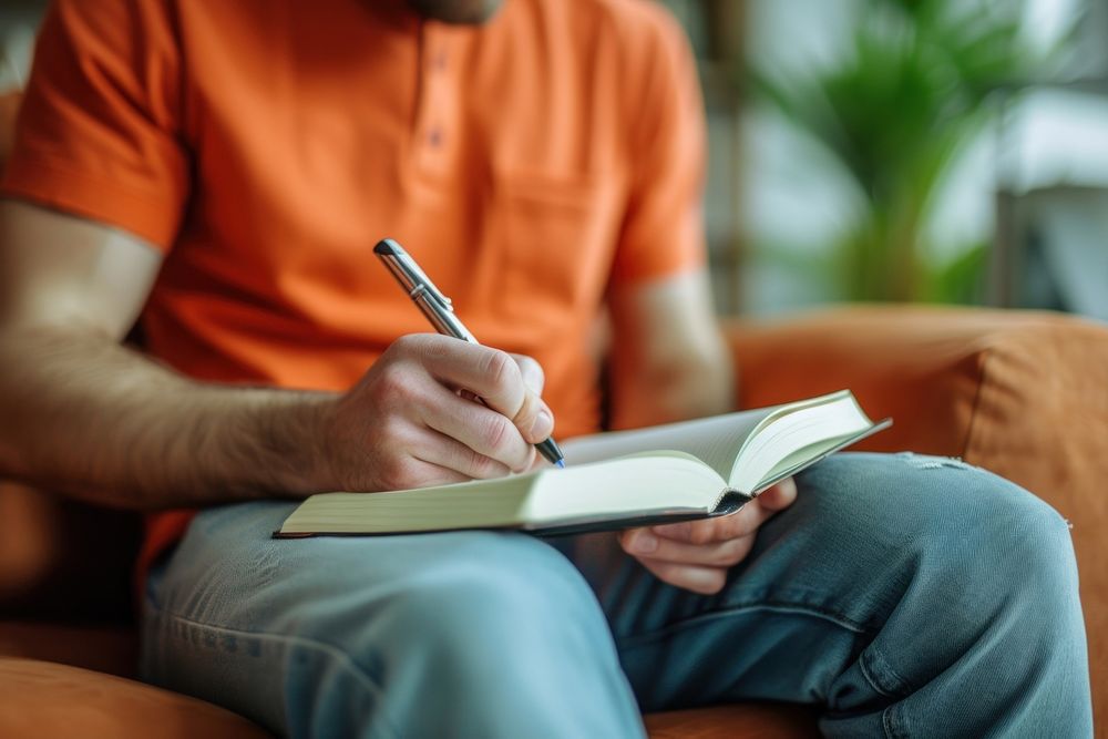 Man writing notebook person pen | Free Photo - rawpixel