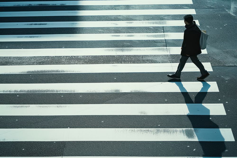 Person walking pedestrian crossing asphalt. | Free Photo - rawpixel