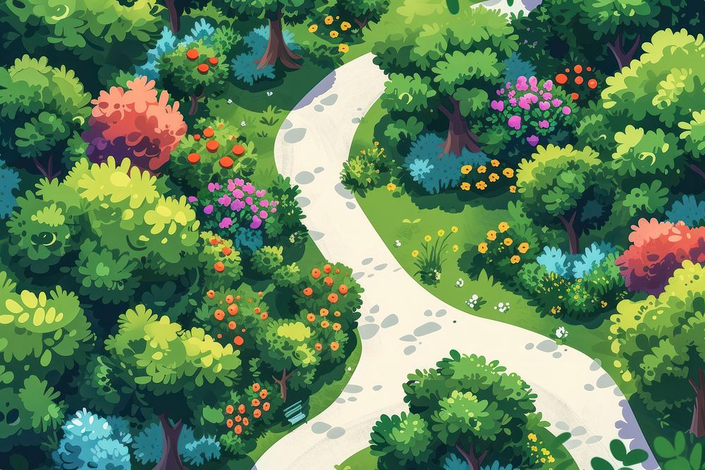 Aerial view flower bushes fields | Premium Photo Illustration - rawpixel