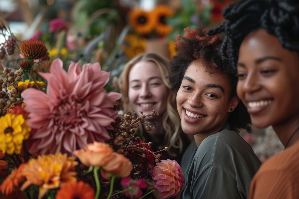 Laughing flower adult smile. | Premium Photo - rawpixel