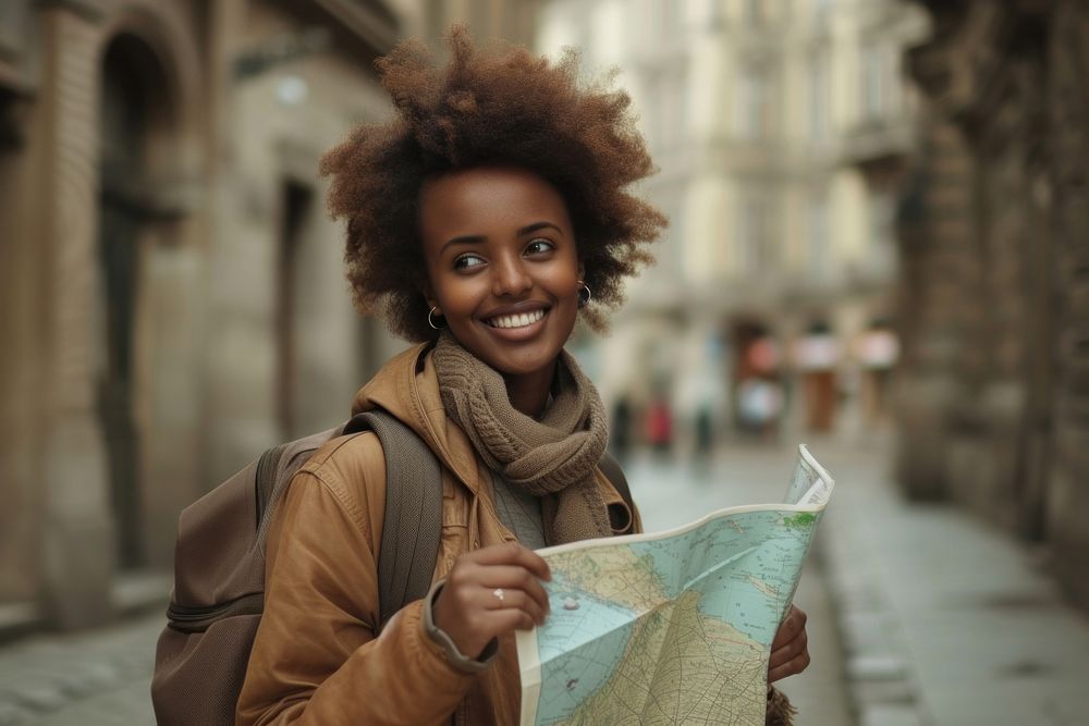 Portrait smiling holding travel. | Free Photo - rawpixel