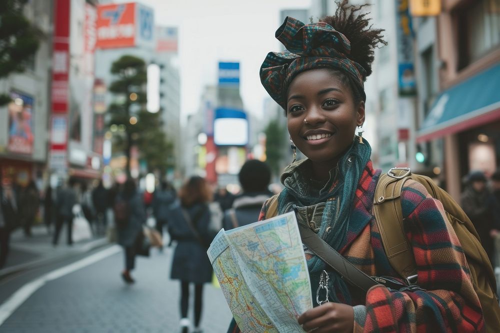 Portrait smiling walking street. | Free Photo - rawpixel