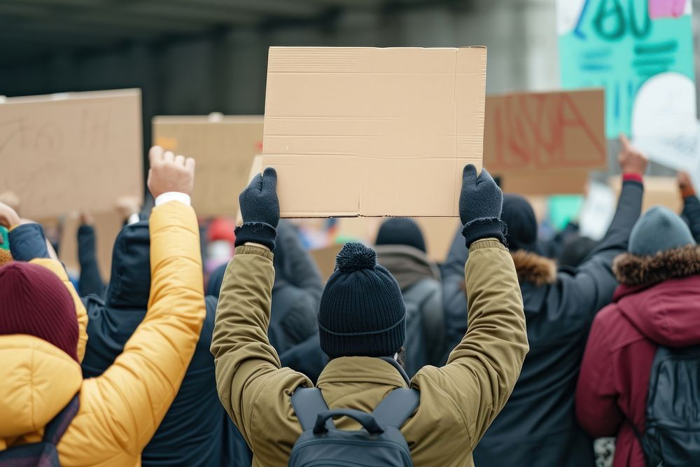 Human rights cardboard protest people. | Premium Photo - rawpixel