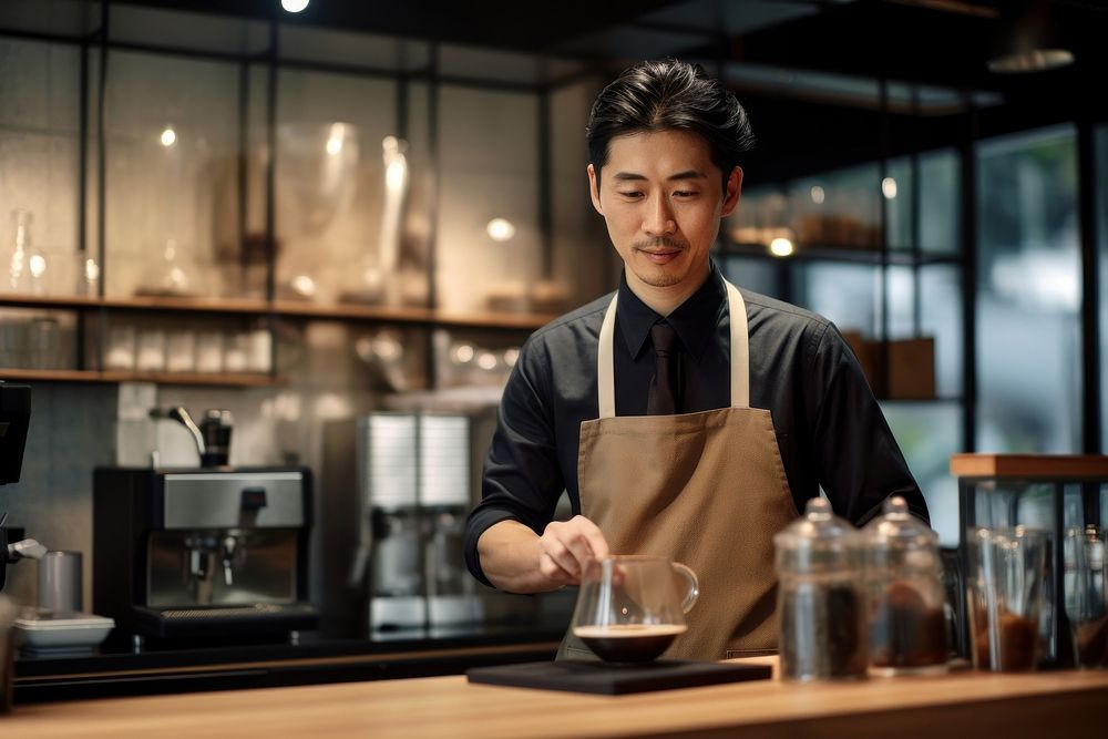 Japanese Barista barista adult chef. | Free Photo - rawpixel