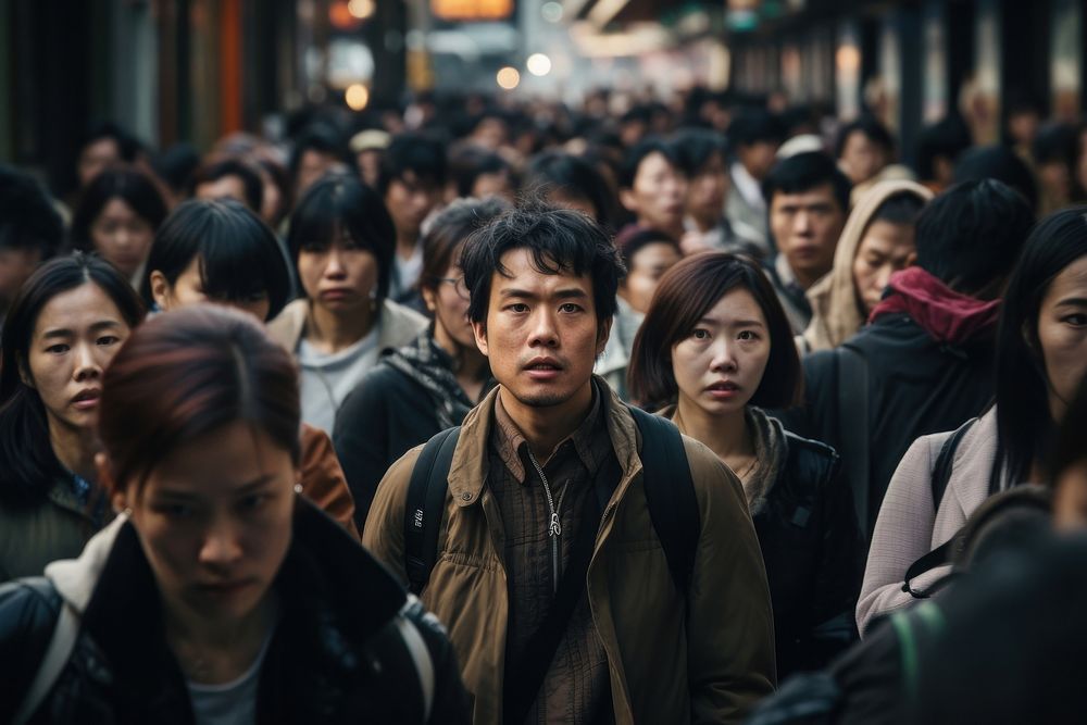 Crowd Asian portrait street people. | Free Photo - rawpixel
