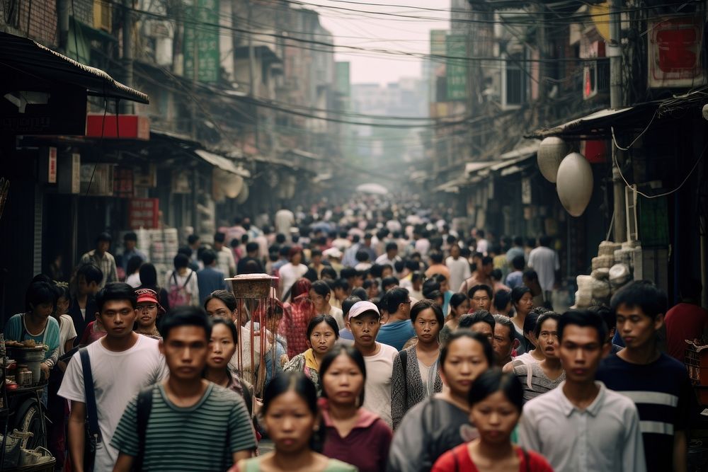 Crowd Asian street walking people. | Free Photo - rawpixel