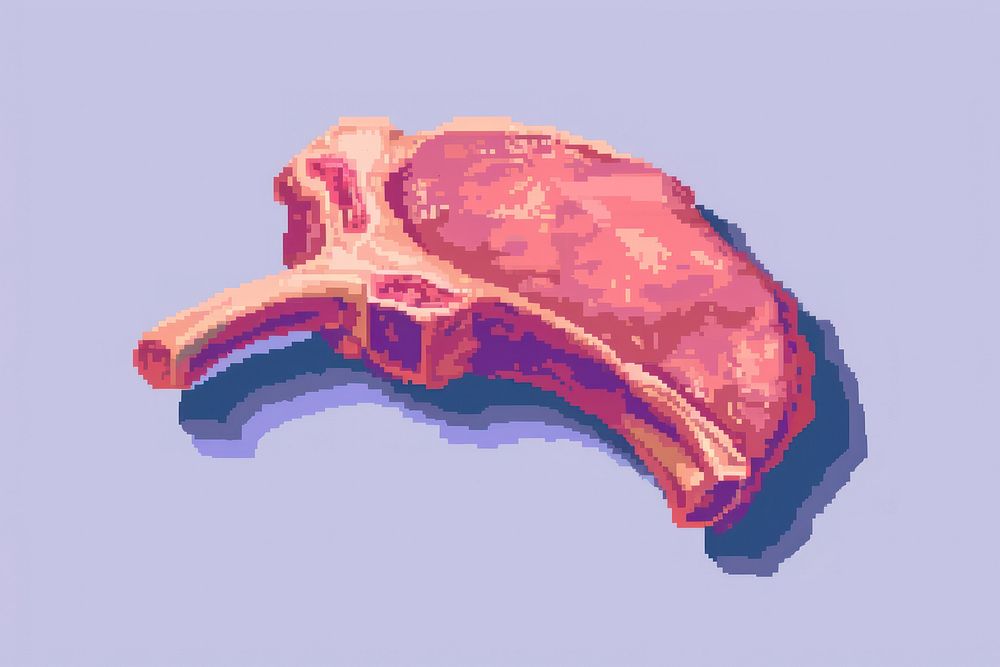 Pork chop cut pixel meat | Free Photo Illustration - rawpixel