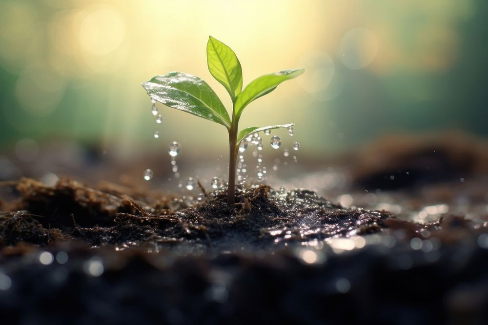 Water drop newly planted sprout | Free Photo - rawpixel