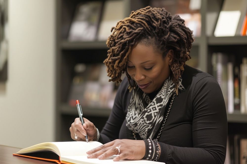 African american woman writing reading | Premium Photo - rawpixel