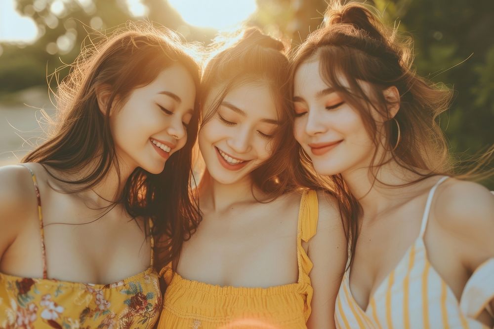 Girlgang friend summer laughing togetherness | Premium Photo - rawpixel