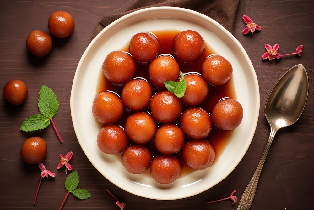 Gulab Jamun food fruit plate. | Free Photo - rawpixel