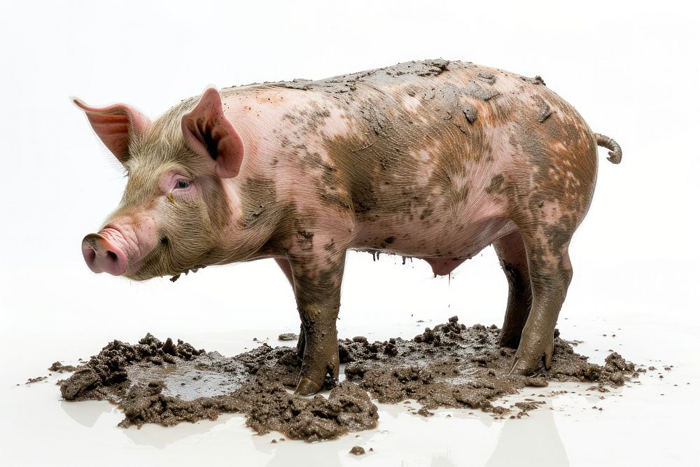 Photo pig mud wildlife animal | Free Photo - rawpixel