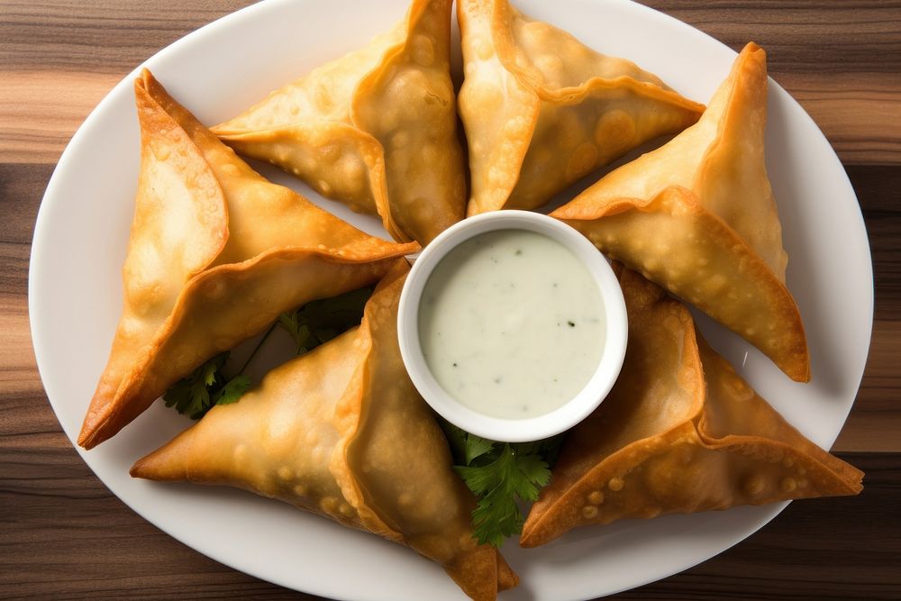 Samosa food plate meal. | Free Photo - rawpixel