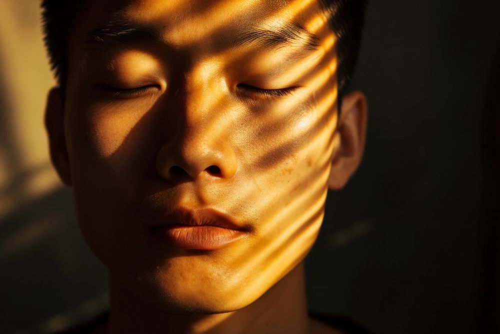 Asian american man portrait shadow | Free Photo - rawpixel