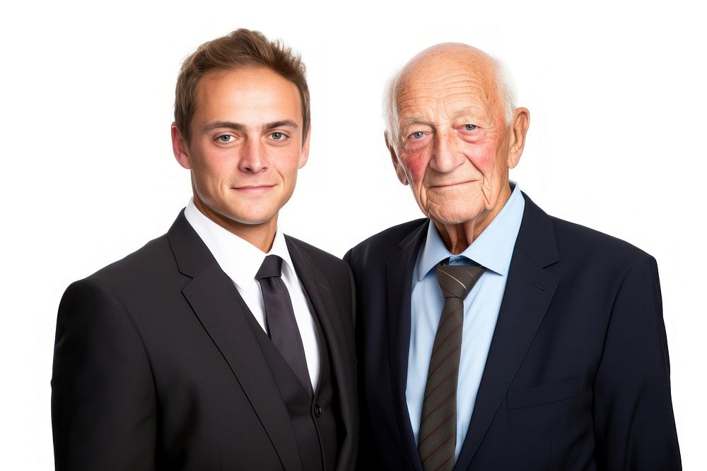 grandfather and father portrait necktie | Free Photo - rawpixel