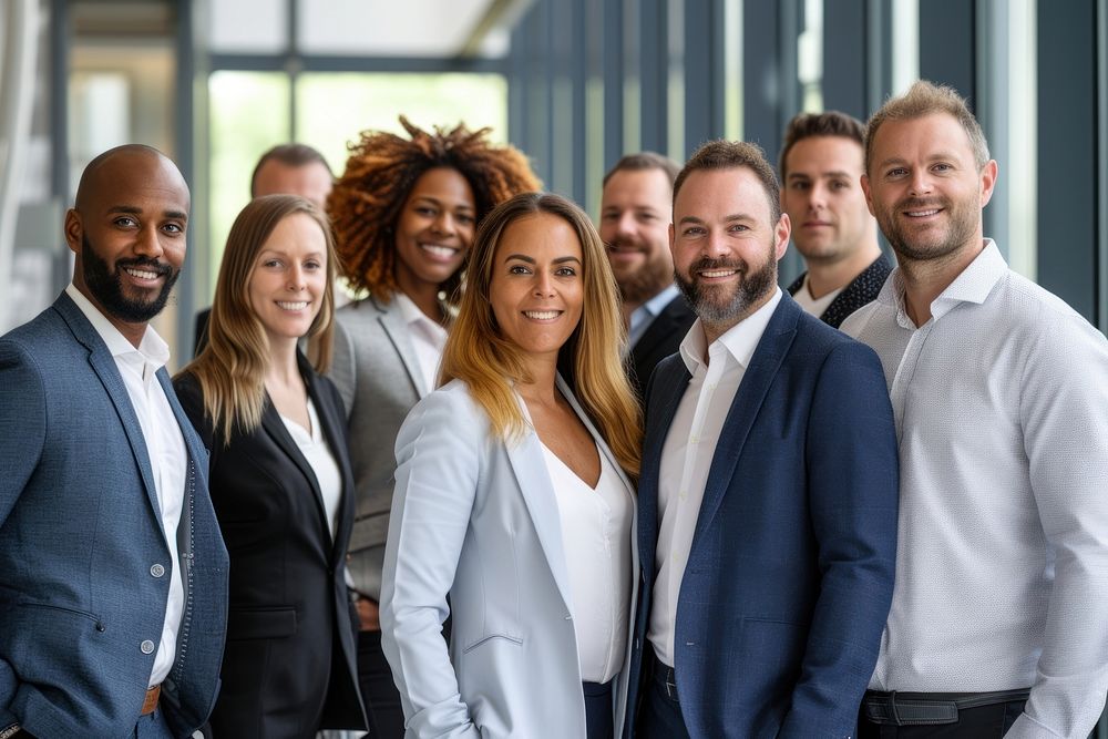 Team building portrait adult togetherness. | Premium Photo - rawpixel