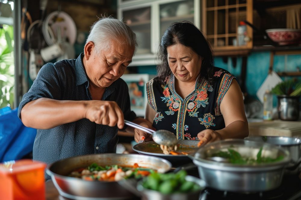 Thai man and woman dinner | Free Photo - rawpixel
