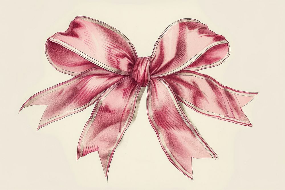 Vintage illustration ribbon bow art | Free Photo Illustration - rawpixel