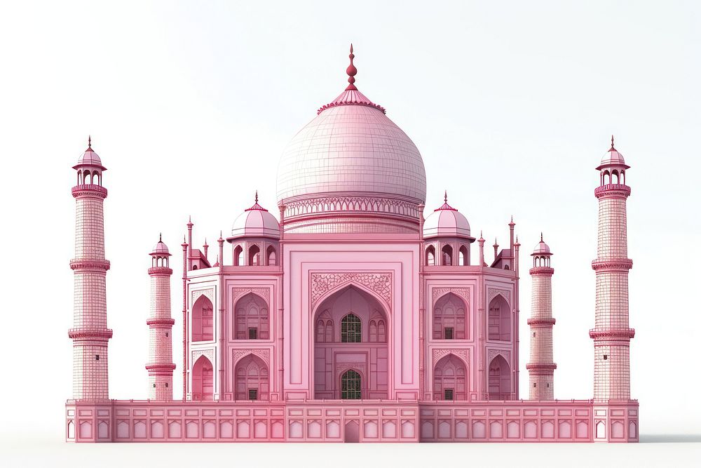 Pink Taj mahal architecture building | Premium Photo Illustration ...