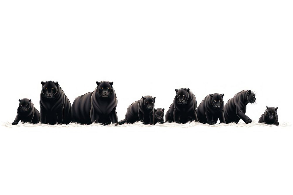 Panther line horizontal border wildlife | Free Photo Illustration ...