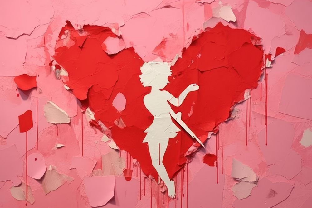 Abstract valentine cupid ripped paper | Premium Photo Illustration ...