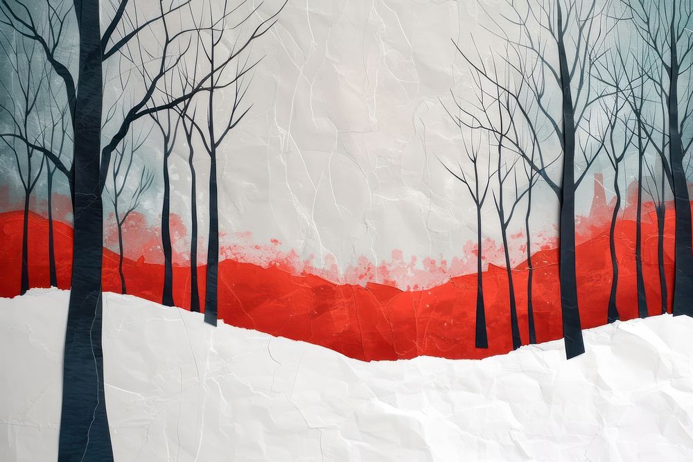 Abstract winter forest ripped paper | Premium Photo Illustration - rawpixel