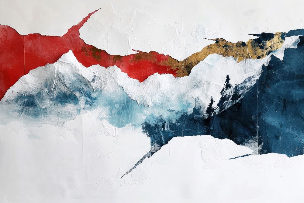 Abstract winter ripped paper art | Free Photo Illustration - rawpixel