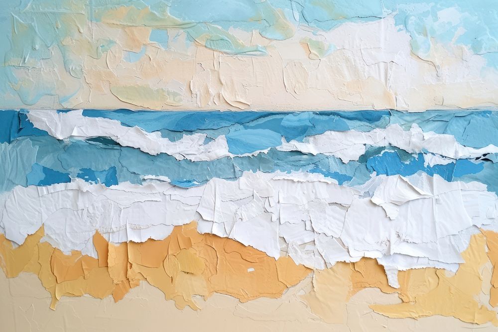 Abstract beach ripped paper art | Premium Photo Illustration - rawpixel