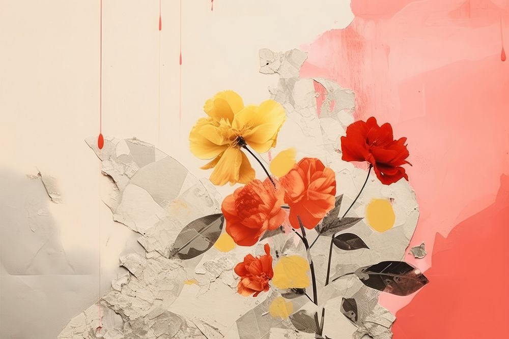 Abstract flowers ripped paper marble | Premium Photo Illustration ...