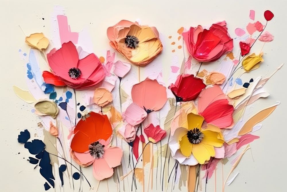 Abstract flowers ripped paper art | Premium Photo Illustration - rawpixel