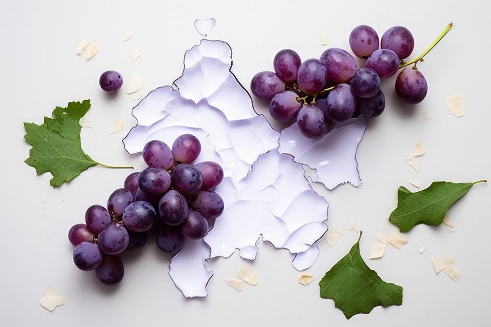 Abstract grapes ripped paper plant | Free Photo Illustration - rawpixel