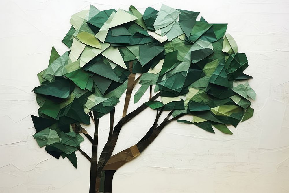 Abstract green tree ripped paper | Free Photo Illustration - rawpixel