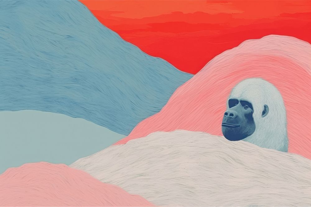 Abstract iridescent monkey ripped paper | Premium Photo Illustration ...