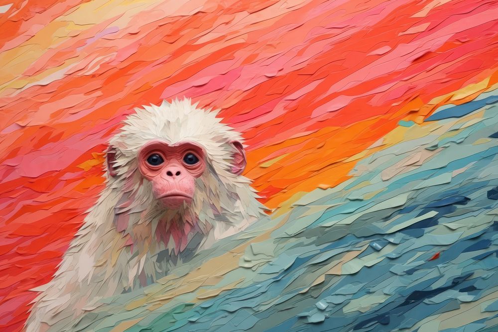 Abstract iridescent monkey ripped paper | Premium Photo Illustration ...