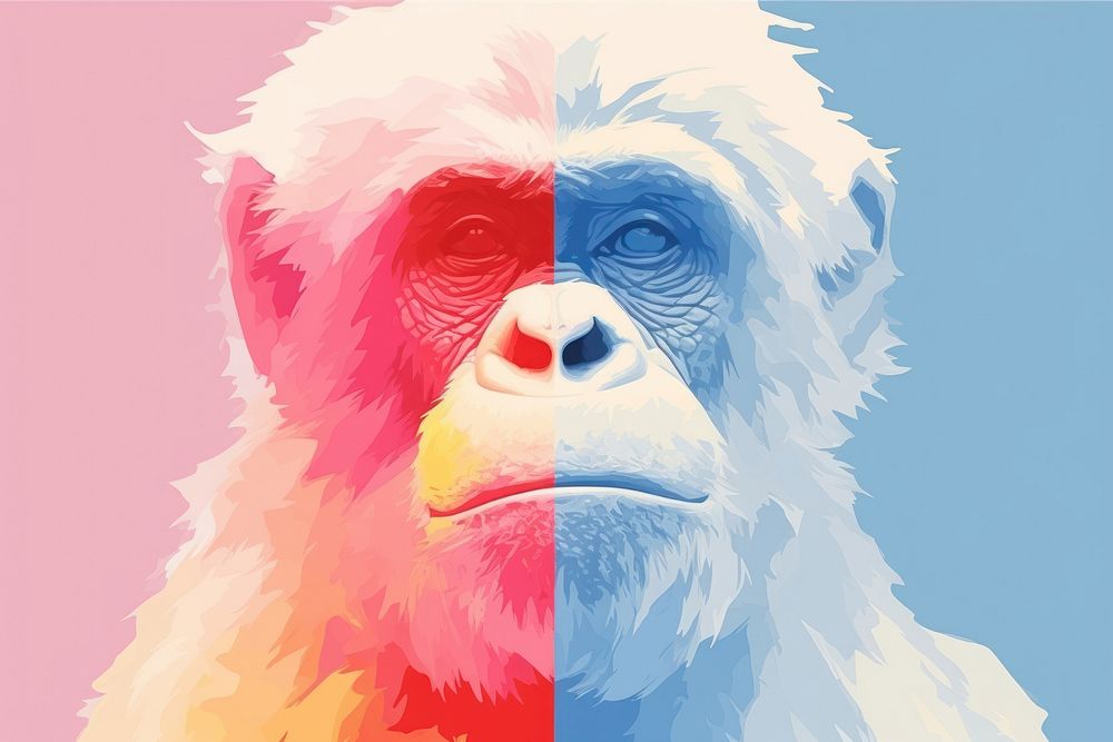 Abstract iridescent monkey ripped paper | Premium Photo Illustration ...