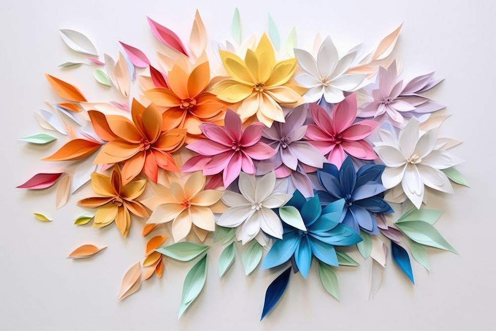 Abstract iridescent flowers ripped paper | Premium Photo Illustration ...