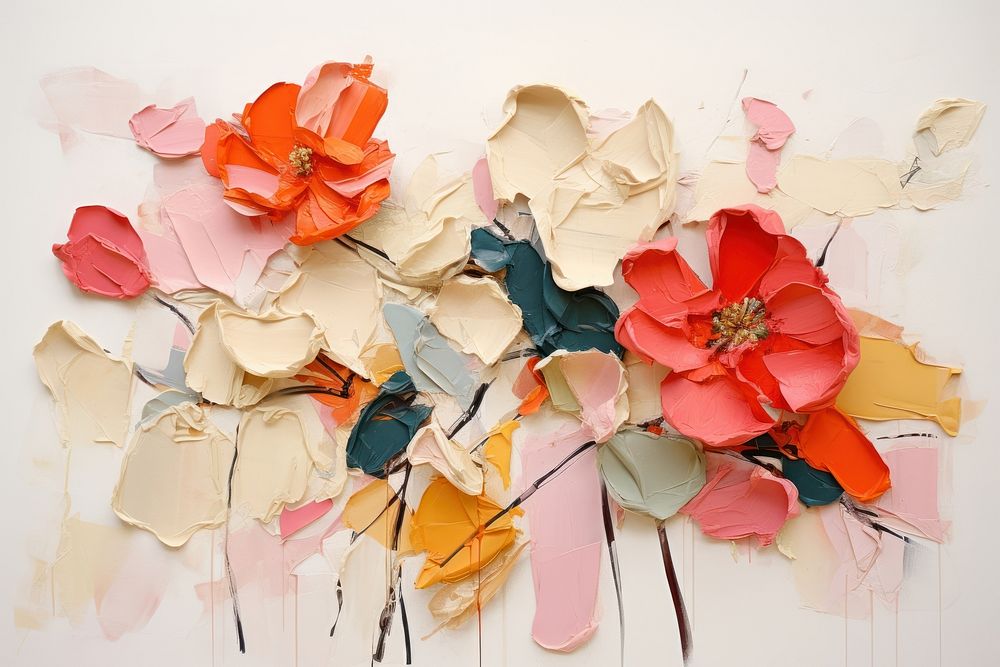 Abstract random flowers ripped paper | Premium Photo Illustration ...