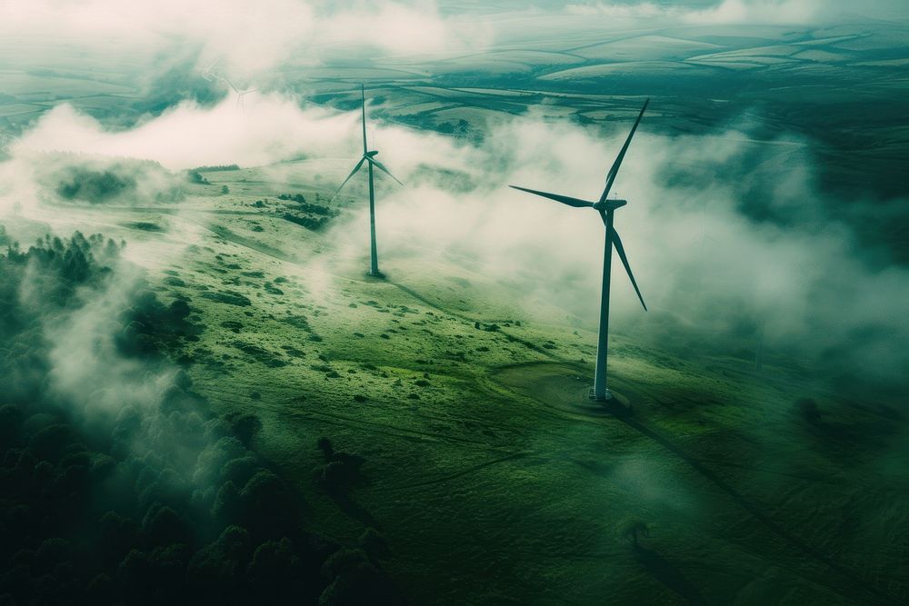 Wind turbines windmill outdoors machine. | Premium Photo - rawpixel