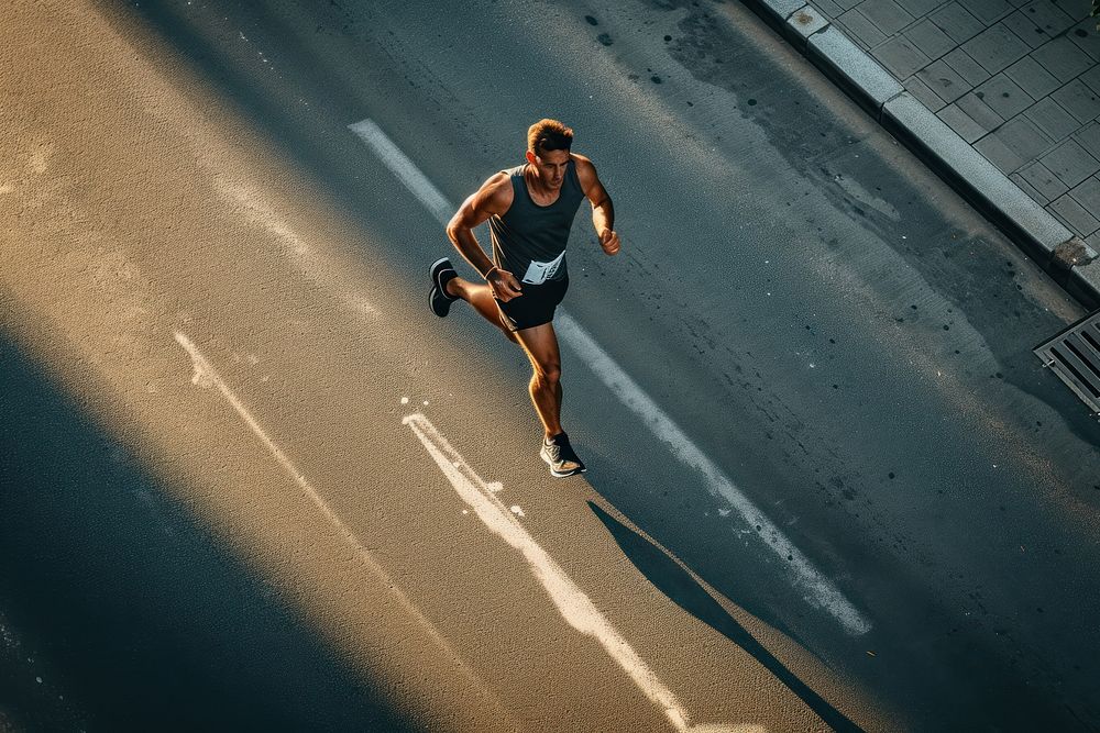 Healthy man running jogging street. | Free Photo - rawpixel