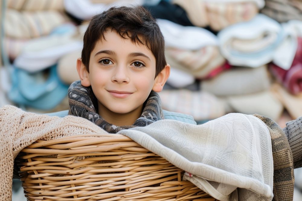 Boy holding laundry basket child | Free Photo - rawpixel
