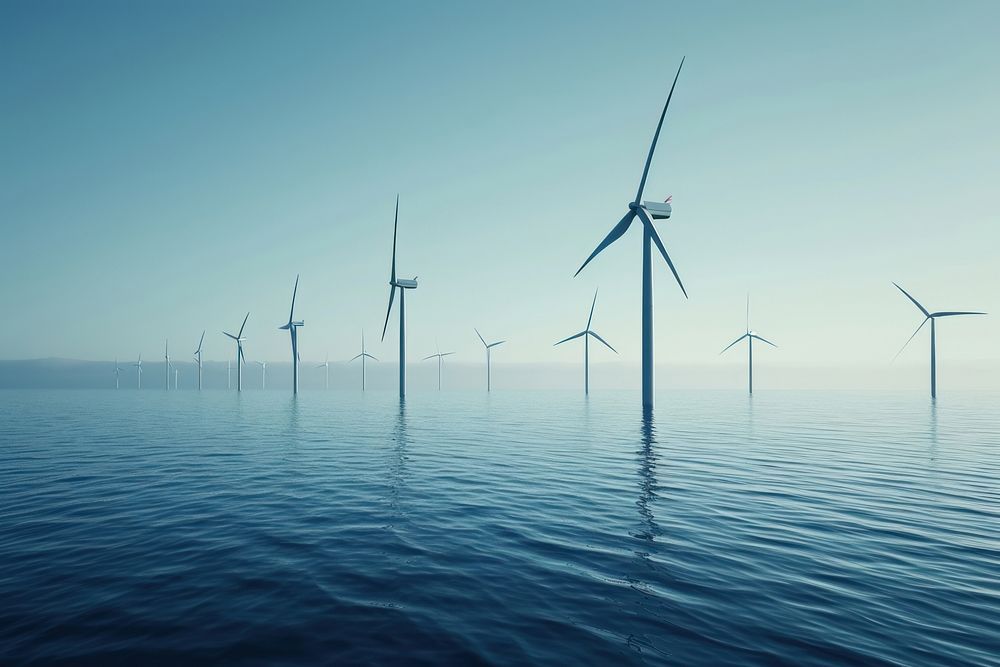 Deep water wind farms windmill | Free Photo - rawpixel