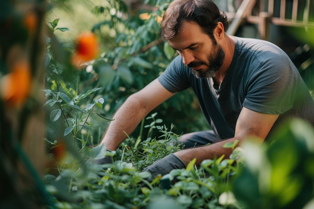 Man do gardening outdoors nature | Premium Photo - rawpixel