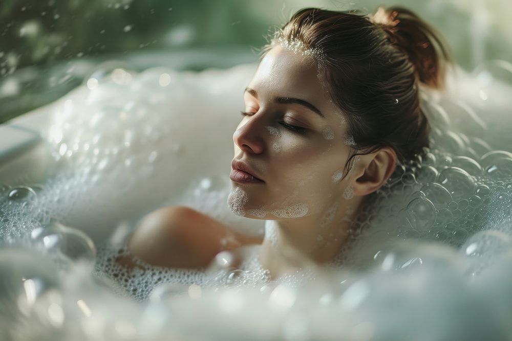 Woman bathtub portrait bathing. | Free Photo - rawpixel