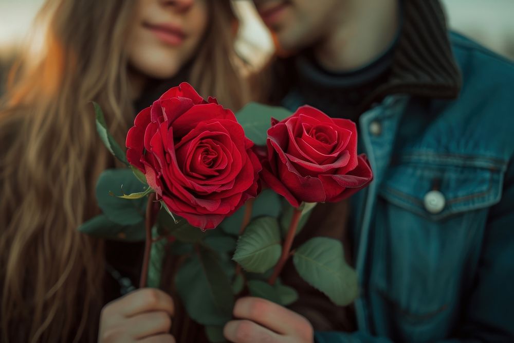 Couple holding red roses flower | Premium Photo - rawpixel