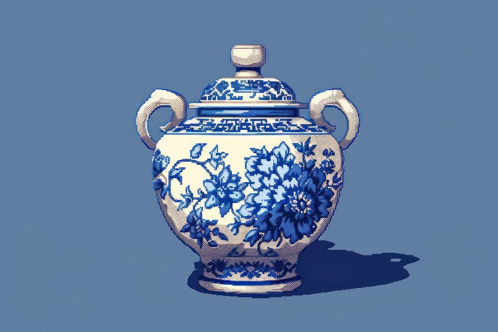 Chinese porcelain cut pixel art | Premium Photo Illustration - rawpixel