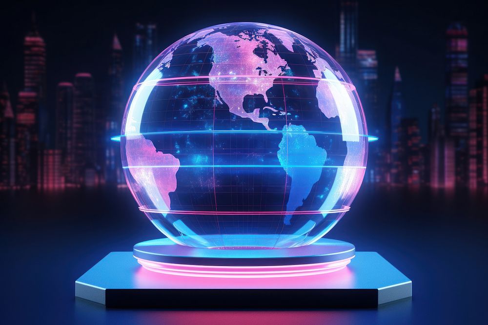 World glow globe technology planet. | Premium Photo Illustration - rawpixel