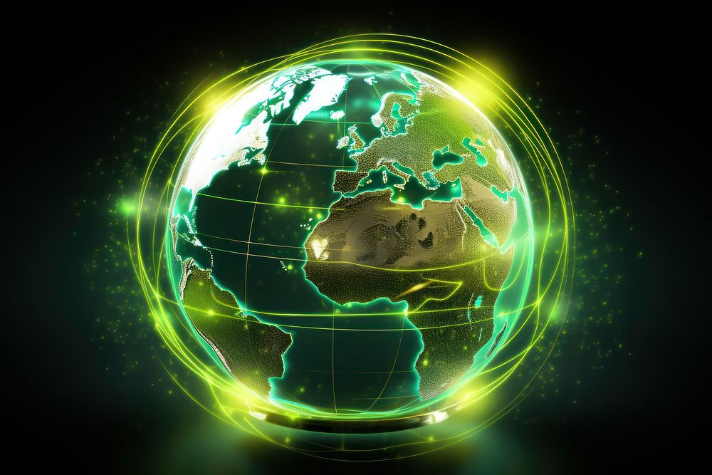 World glow globe technology planet. | Free Photo Illustration - rawpixel
