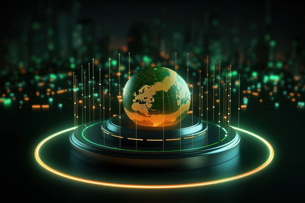 World glow globe technology planet. | Free Photo Illustration - rawpixel