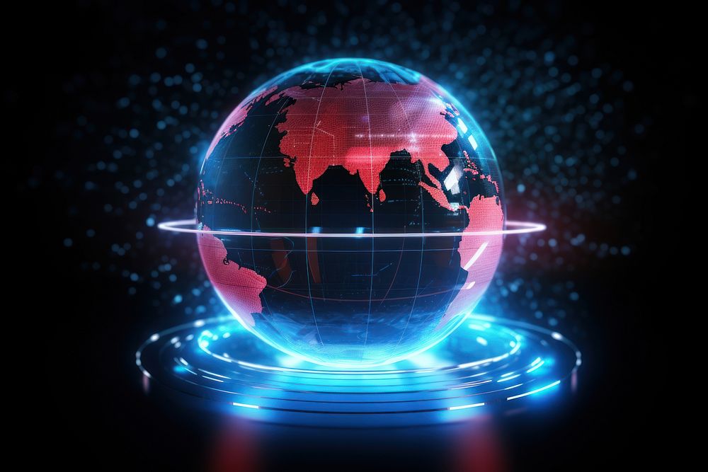 World glow globe technology universe. | Premium Photo Illustration ...