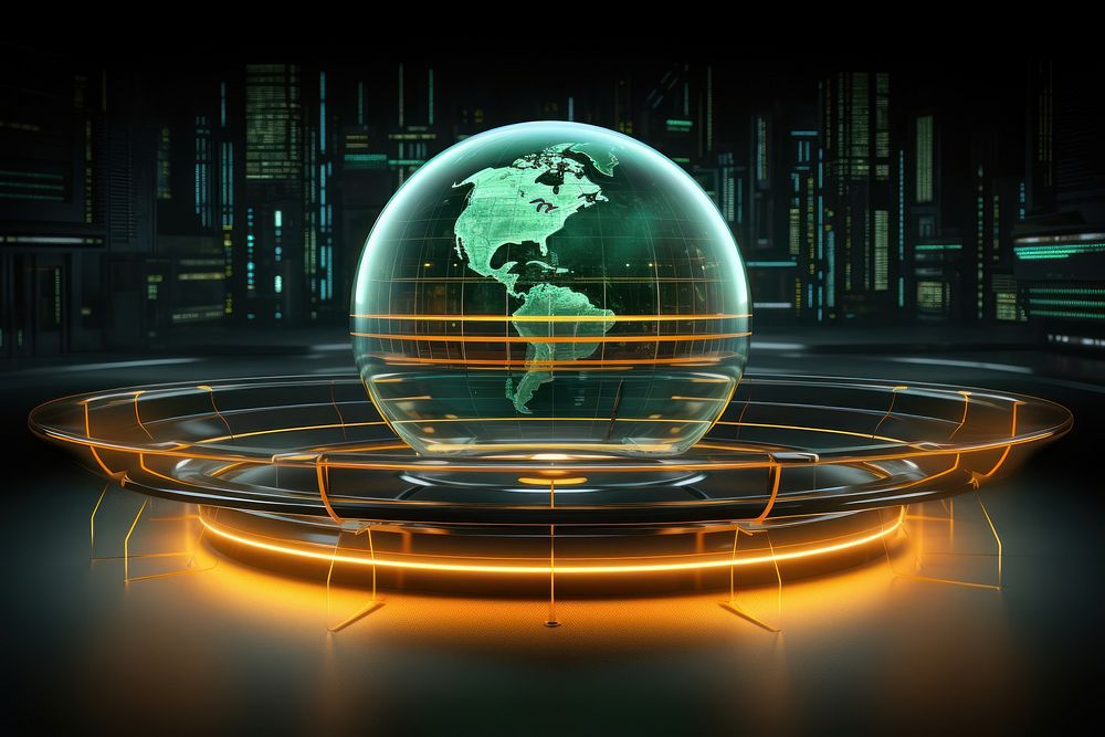 World glow globe technology sphere. | Premium Photo Illustration - rawpixel